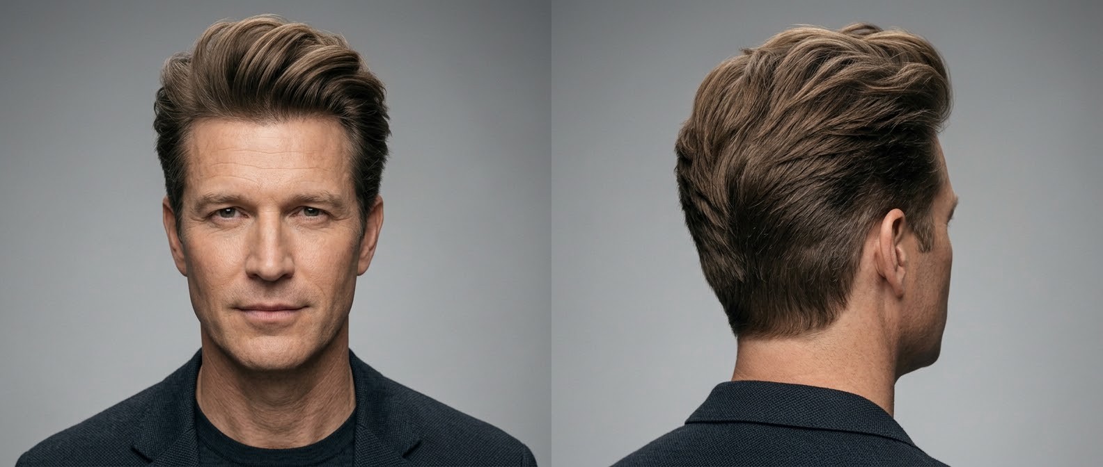 Elegancki Męski Blowout Swept-Back dla Gęstych Włosów - Fryzury Męskie 2026